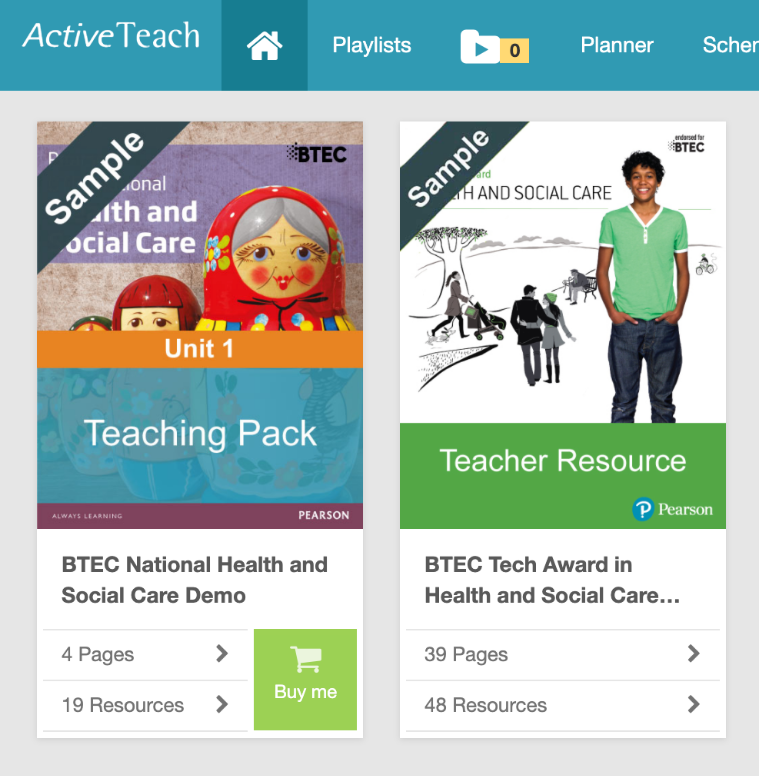 Screenshot of the ActiveLearn Digital Services platform