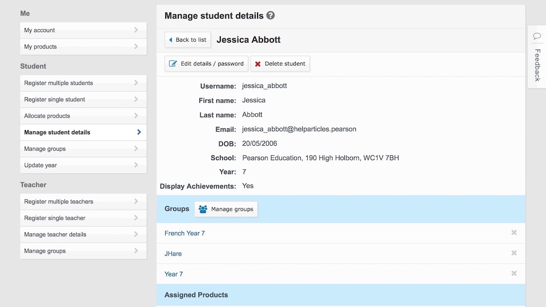 Managing Student Details