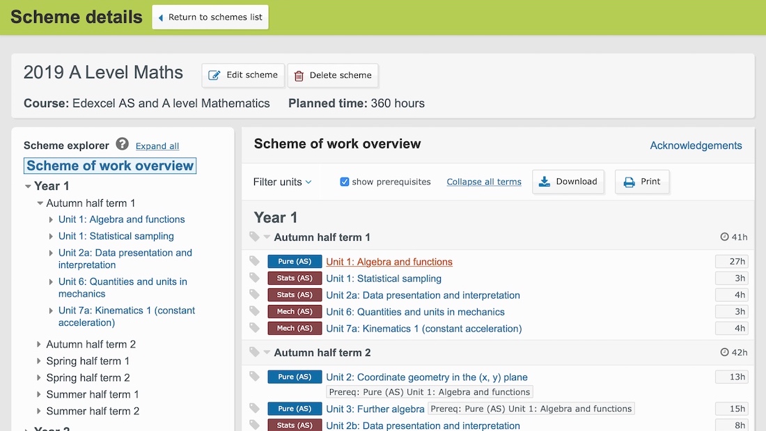 Interactive Schemes of Work