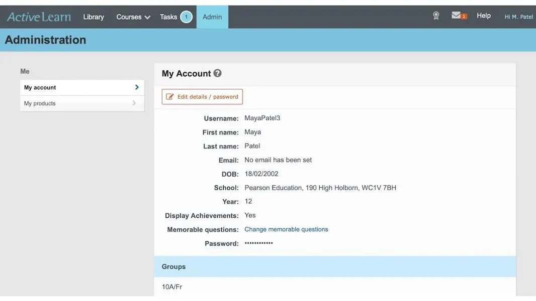 ALS Student Admin View