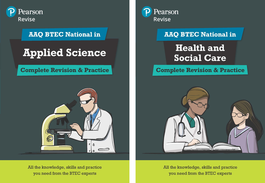 Two Pearson Revise BTEC AAQ National cover images