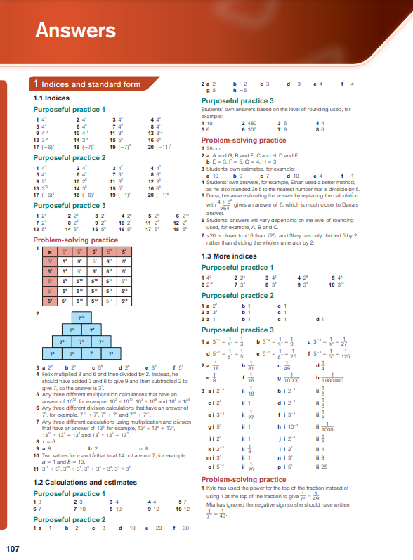 Samples of Maths Progress for KS3